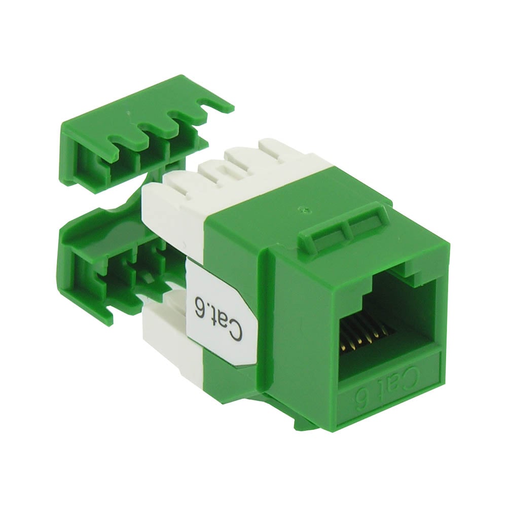 Cat.6 RJ45 110 Type 180° Keystone Jack Green | Cablemax