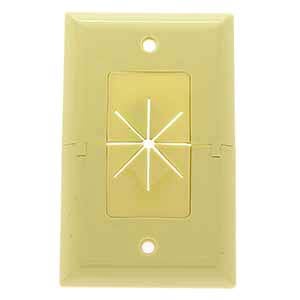 Split Plate w/Flexible Opening Ivory | CableMAX